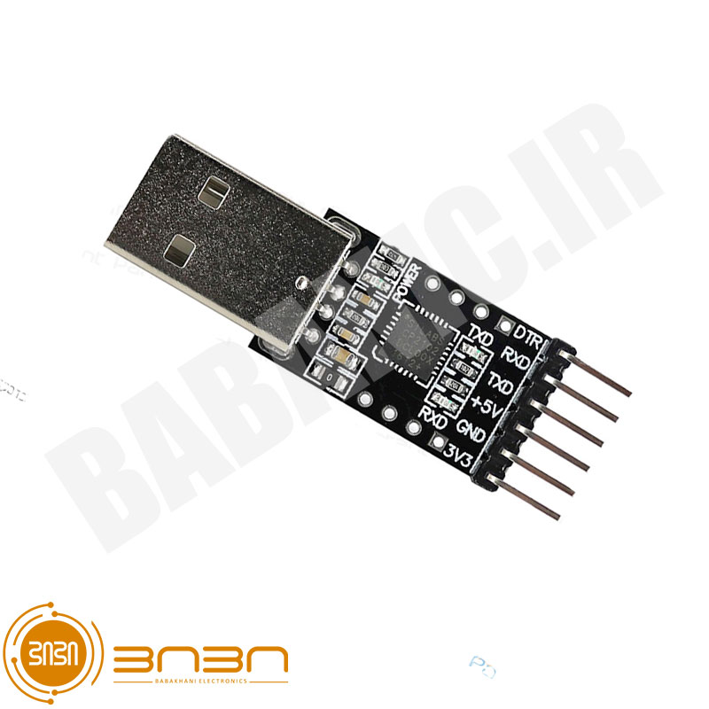 ماژول CP2102 مبدل USB به سريال TTL مشكی - باباخانی الکترونیک
